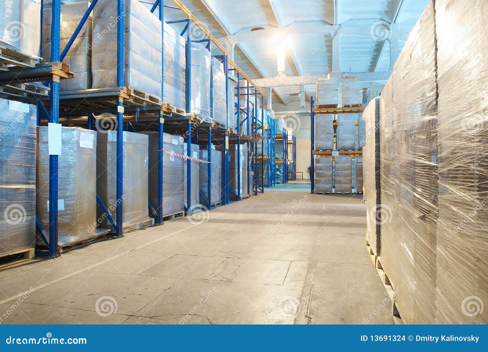 Warehouse with Rack Arrangement Stock Photo - Image of business, group ...