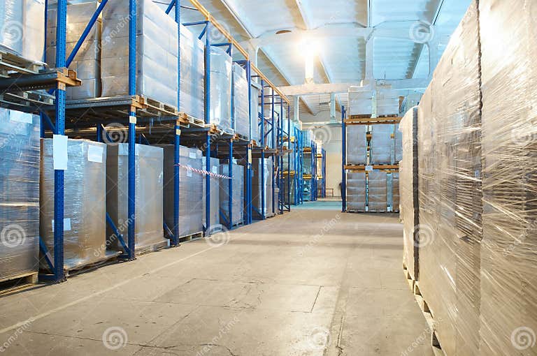 Warehouse with Rack Arrangement Stock Photo - Image of business, group ...