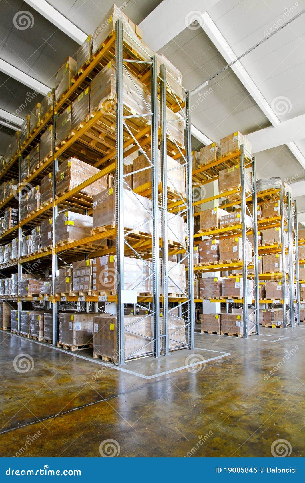 Warehouse racks stock image. Image of commercial, logistic - 19085845