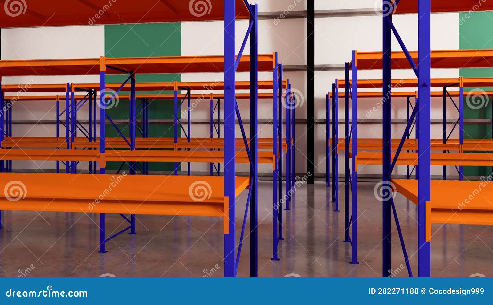 Warehouse with Racks, Logistic Empty 4K 3D Animation Stock Footage ...