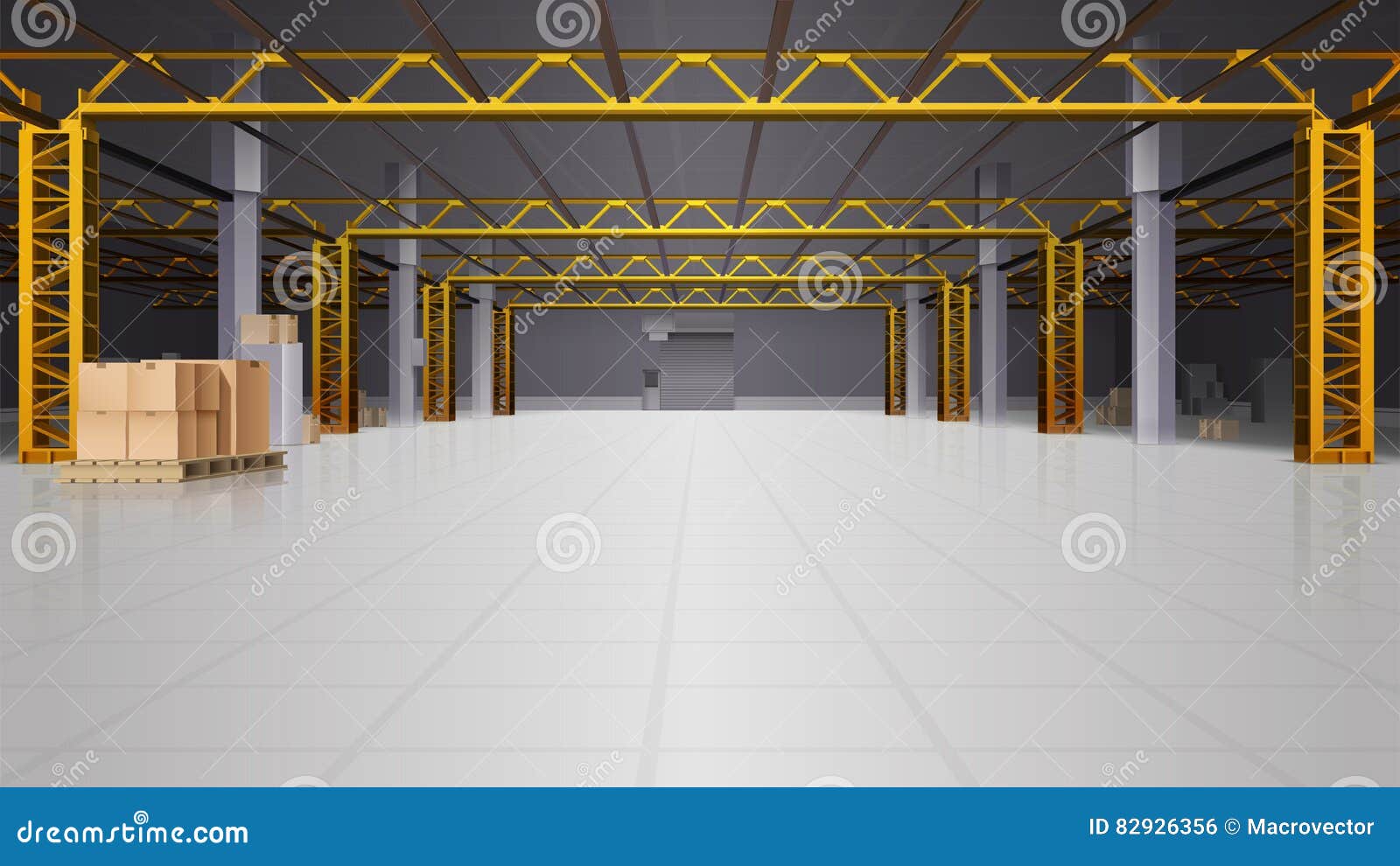 Warehouse Realistic Background Stock Vector - Illustration of package ...