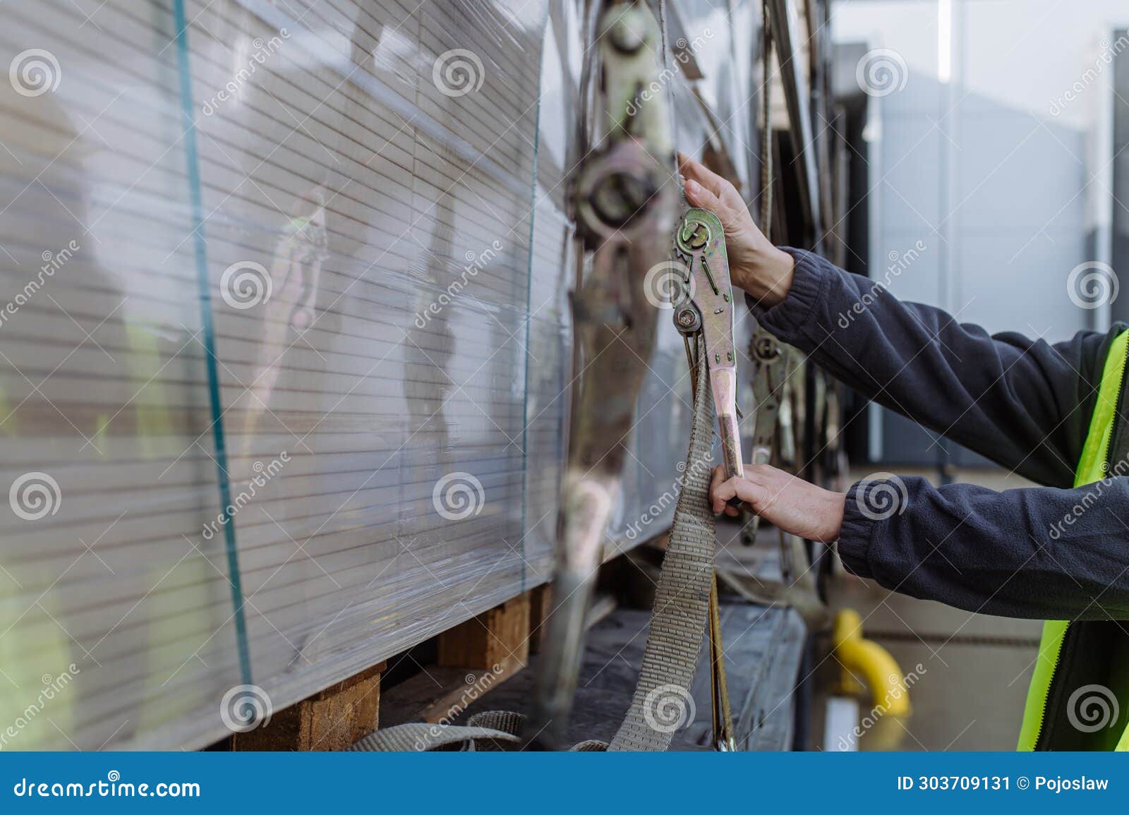 Warehouse Receivers Unloading of the Truck in Front of Warehouse ...