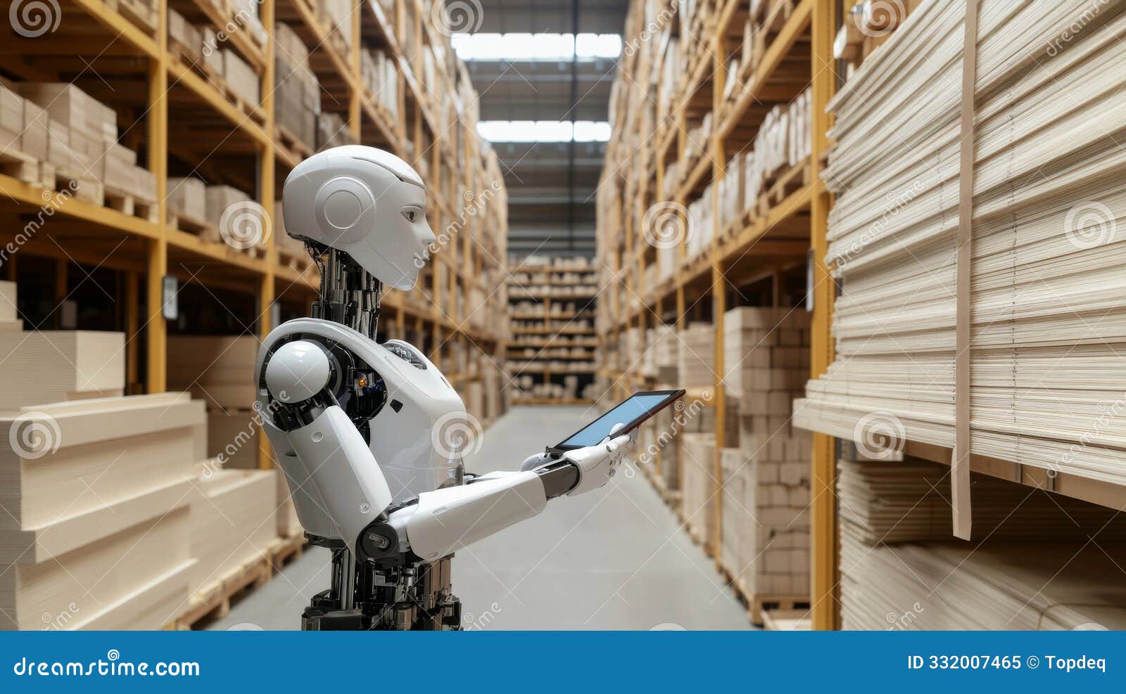 Robot Moving Shipping Boxes Stock Photo | CartoonDealer.com #14190150