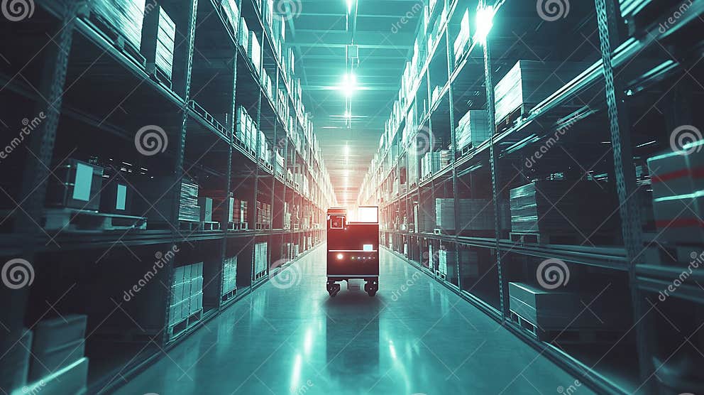 Warehouse Robot Navigating Aisles with Computer Vision Sensors for ...