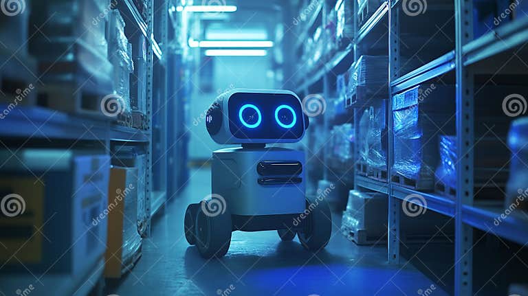 Warehouse Robot Navigating Aisles with Computer Vision Sensors for ...