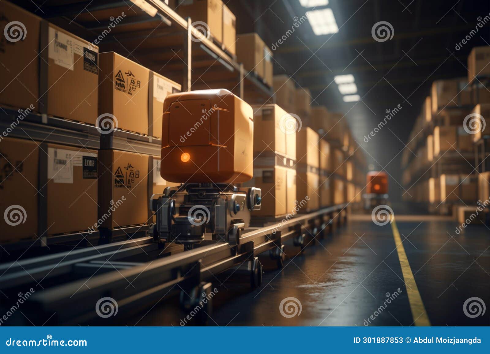 Warehouse Robotics Distribution Center Concept, Automated Robot ... Warehouse Robotics Distribution Center Concept, Automated Robot ...