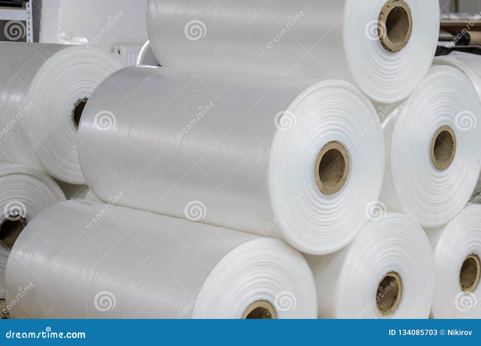 Warehouse with Rolls of Polyethylene Stock Image - Image of modern ...