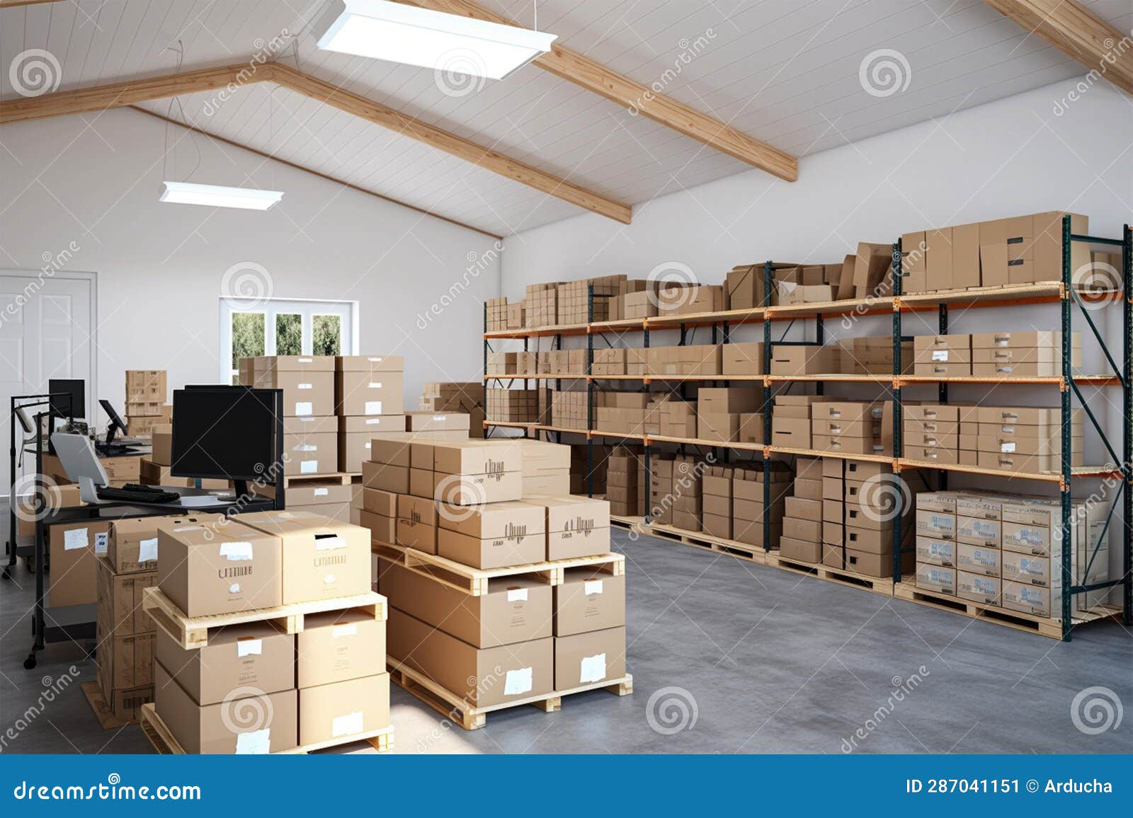 Warehouse Room Delivery Packages Arragement in the Expeditions Stock ...