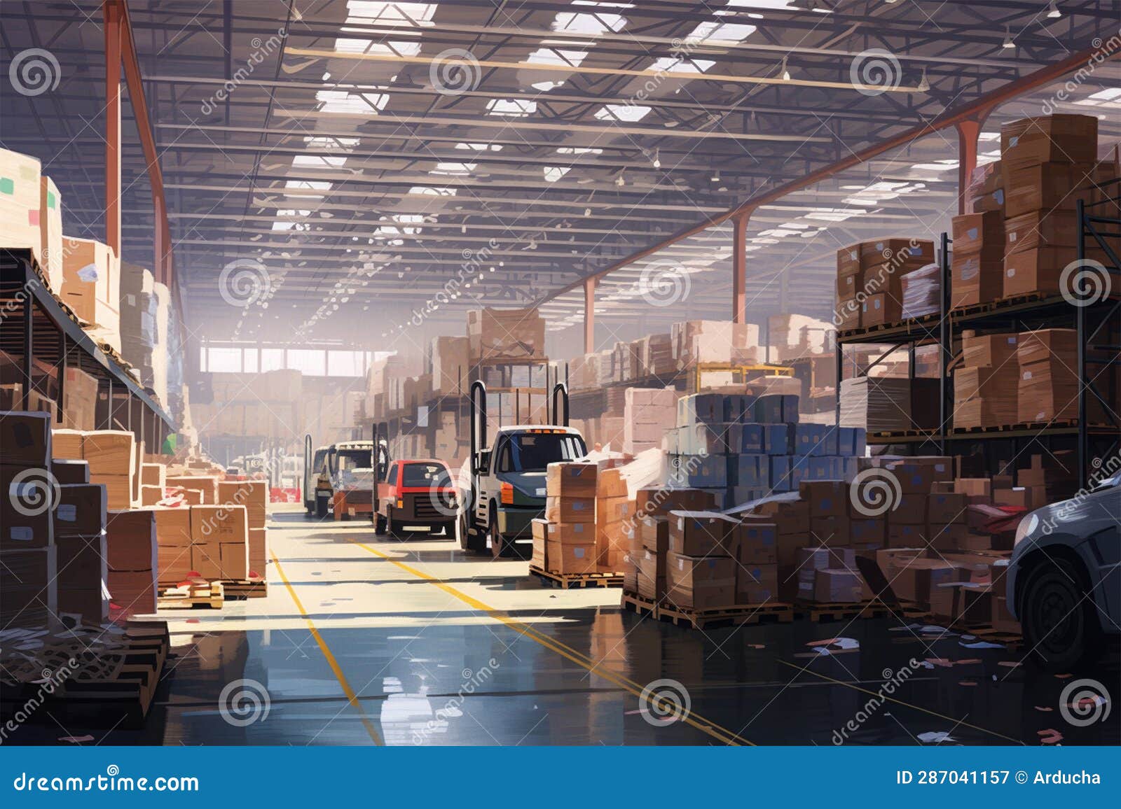 Warehouse Room Delivery Packages Arragement in the Expeditions Stock ...