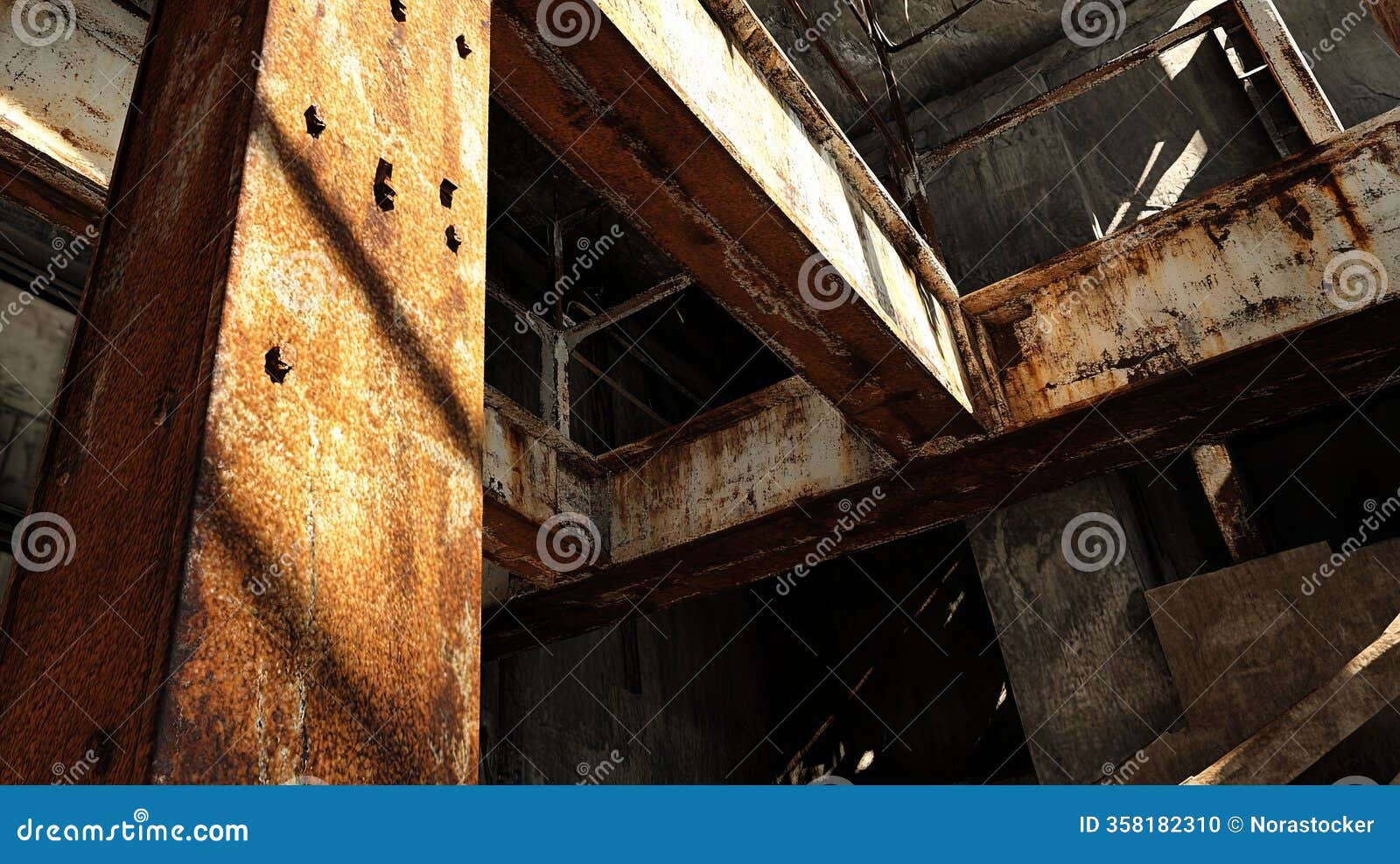 Warehouse with Rusted Beams Undergoing Structural Repair. Picture Stock ...