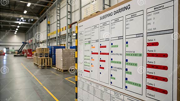 Warehouse Scheduling Board for Logistics Management, Displaying Tasks ...