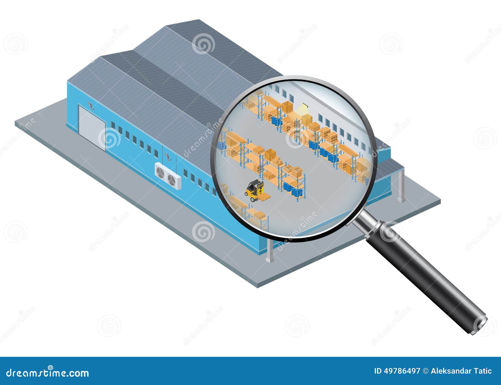 Warehouse Search stock vector. Illustration of blue, door - 49786497