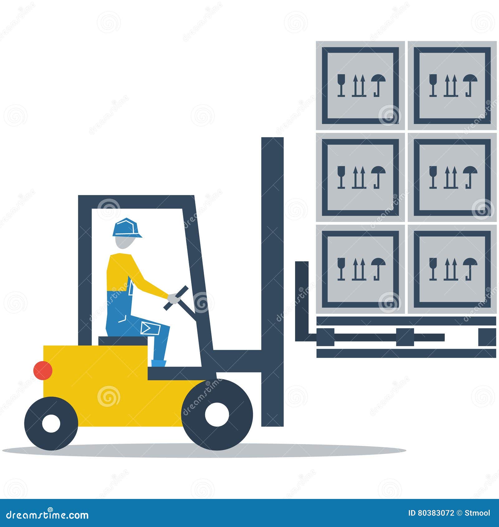 Loading Boxes, Forklift Machine, Vehicle For Loading, Raising Heavy ...