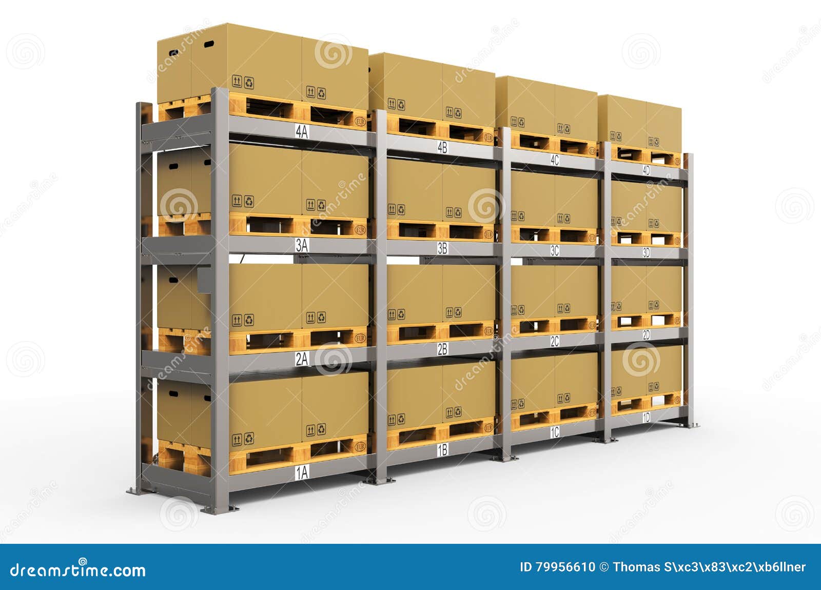 Warehouse Shelf With Boxes Pvc Pipes And Merchandise Vector ...