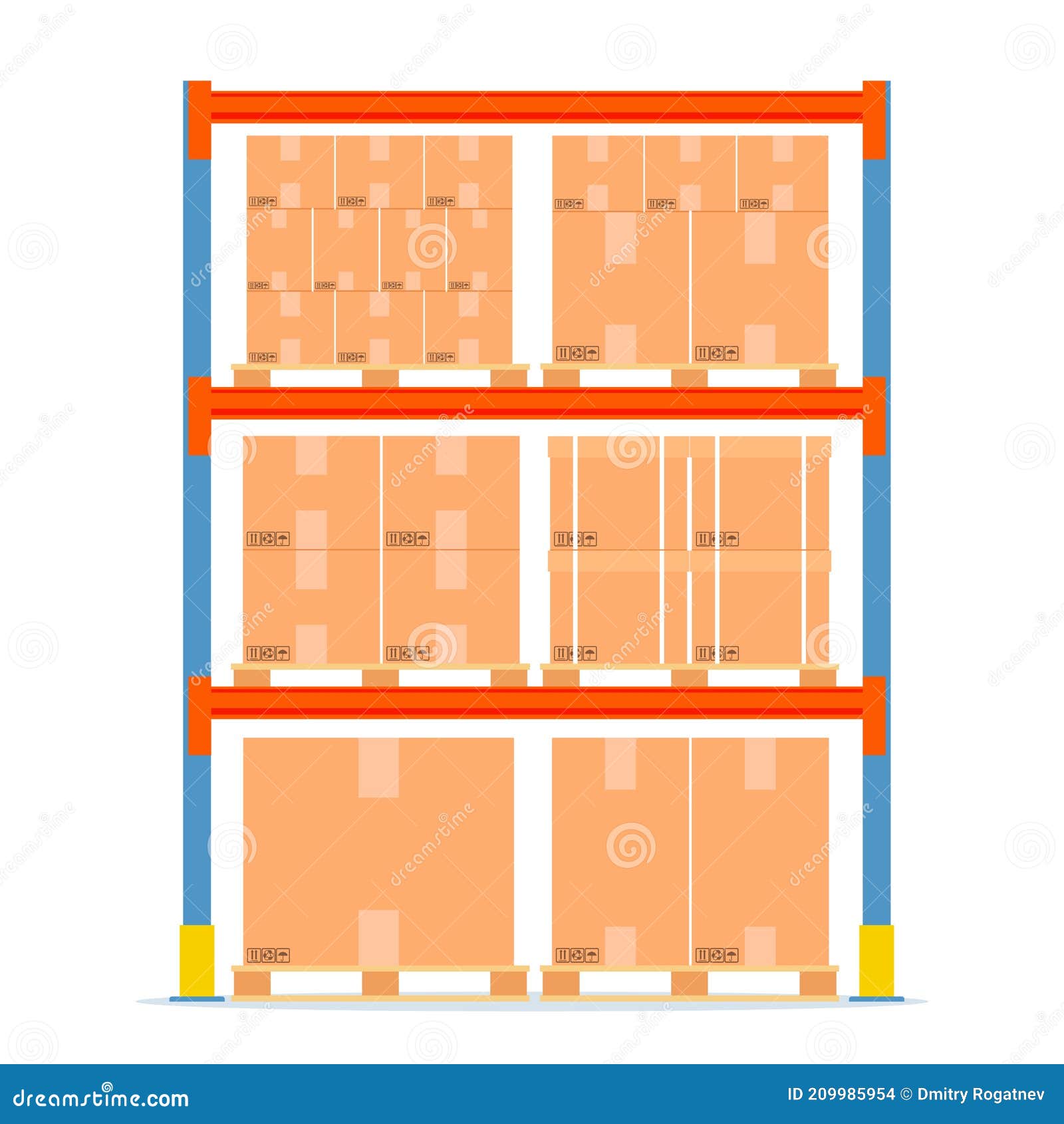 Warehouse Shelves with Boxes. Storage Equipment Icon. Stock Vector ...