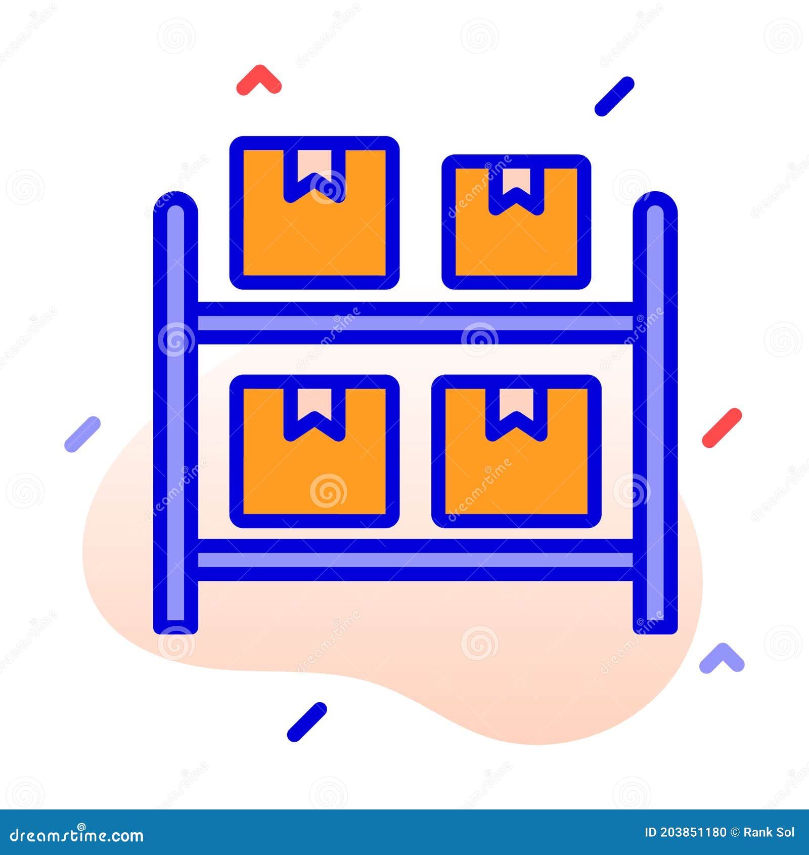 Warehouse, Shelves, Boxes, Storage Fully Editable Vector Icon Stock ...