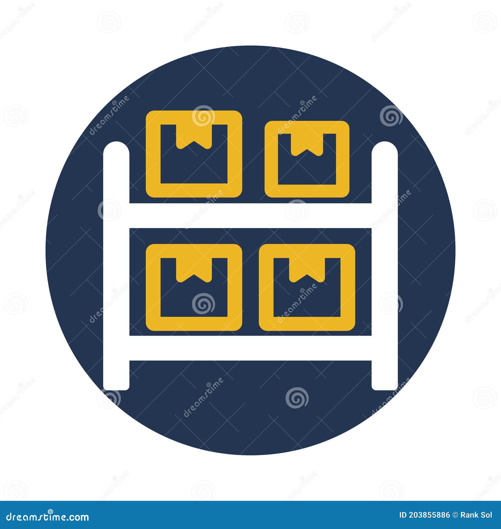 Warehouse, Shelves, Boxes, Storage Fully Editable Vector Icon Stock ...