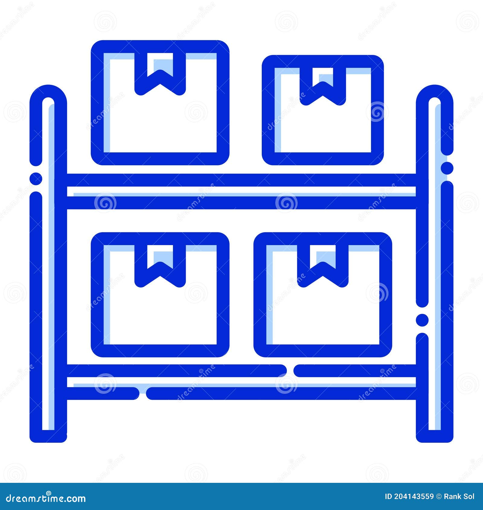 Warehouse, Shelves, Boxes, Storage Fully Editable Vector Icon Stock ...