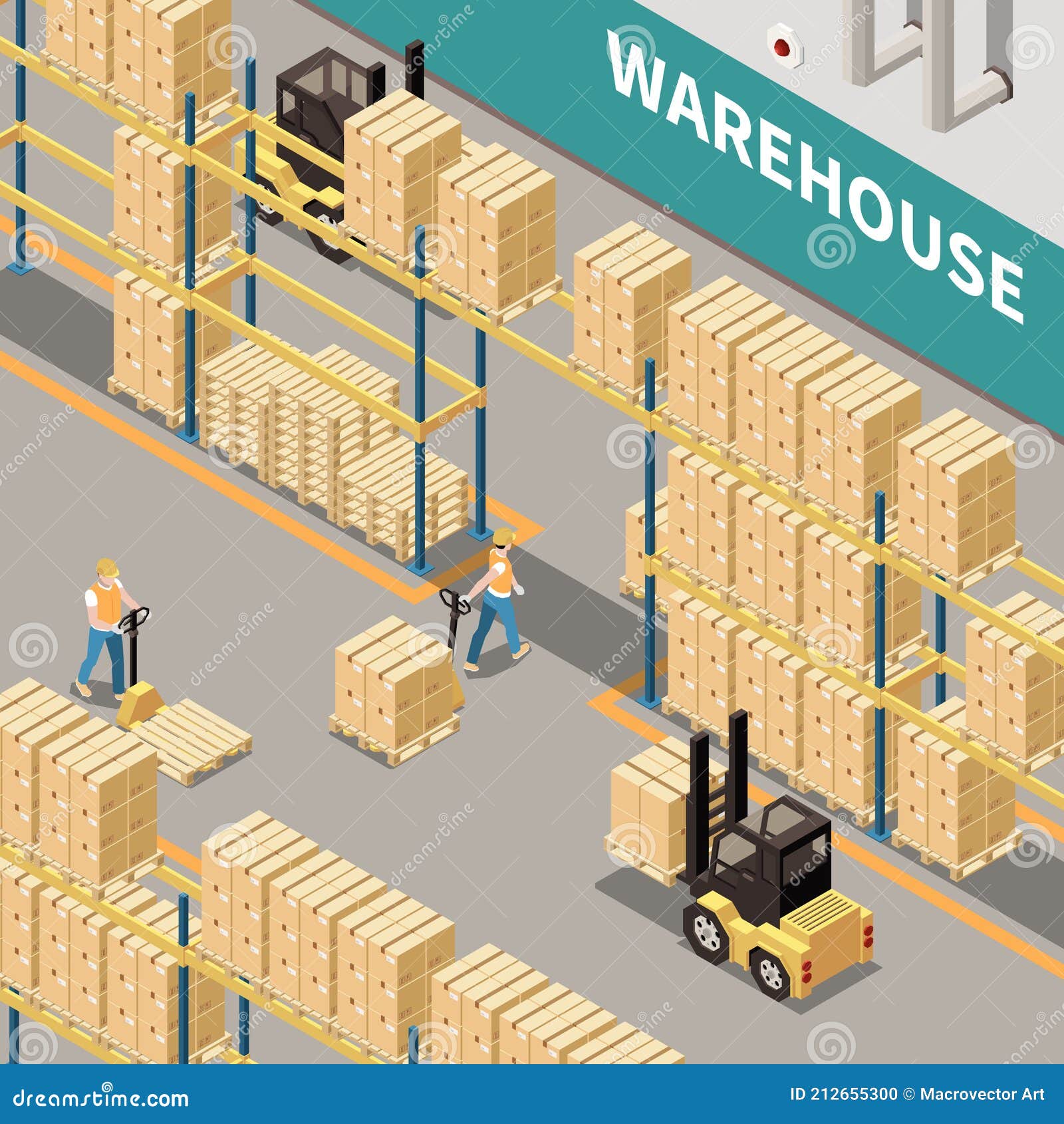 Warehouse Isometric Illustration Stock Vector - Illustration of design ...