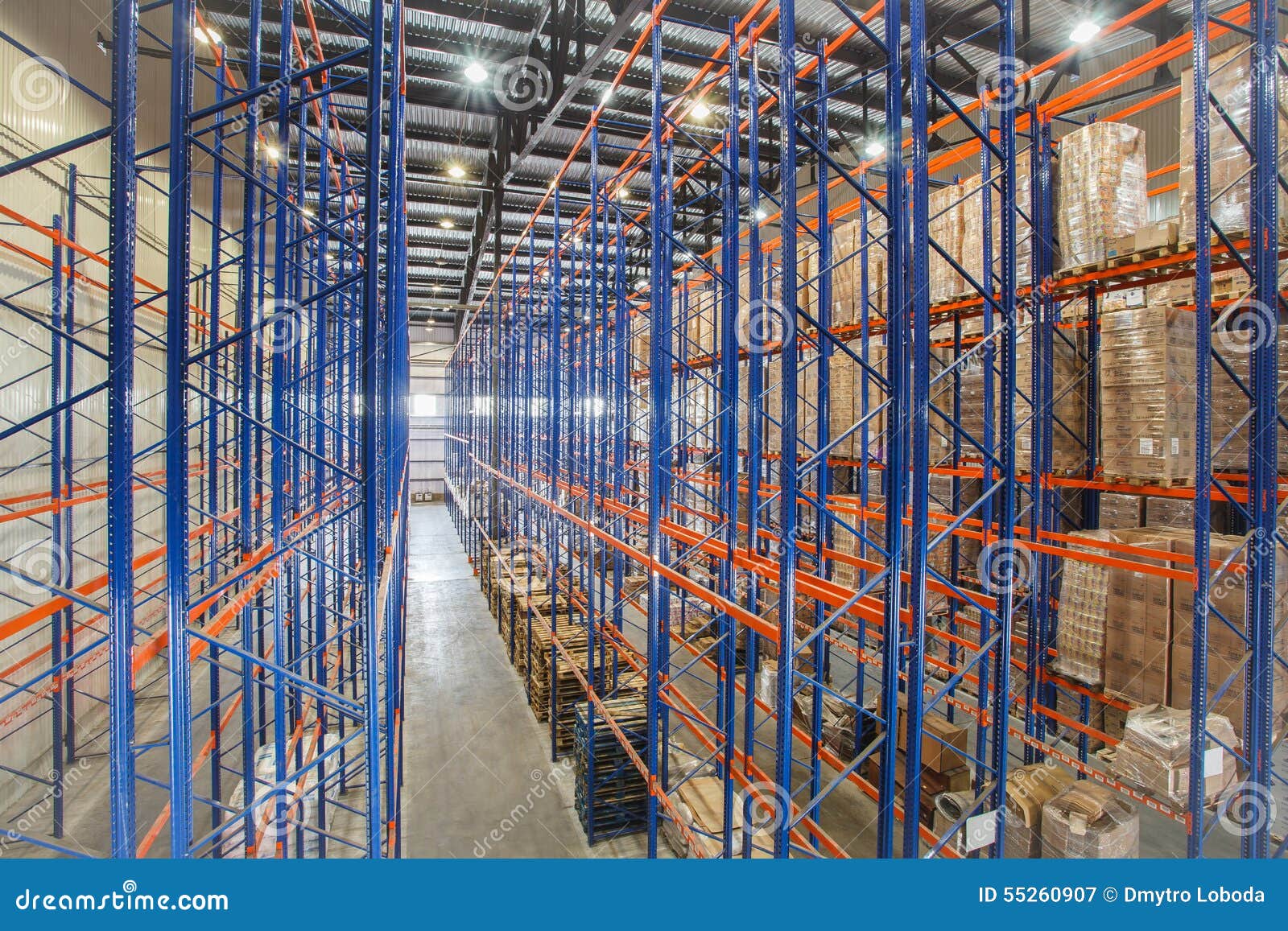 Warehouse shelves stock image. Image of modern, interior - 55260907