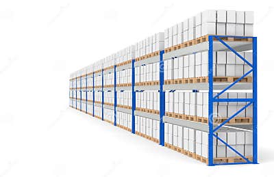 Warehouse Shelves, Side View. Stock Illustration - Illustration of rack ...