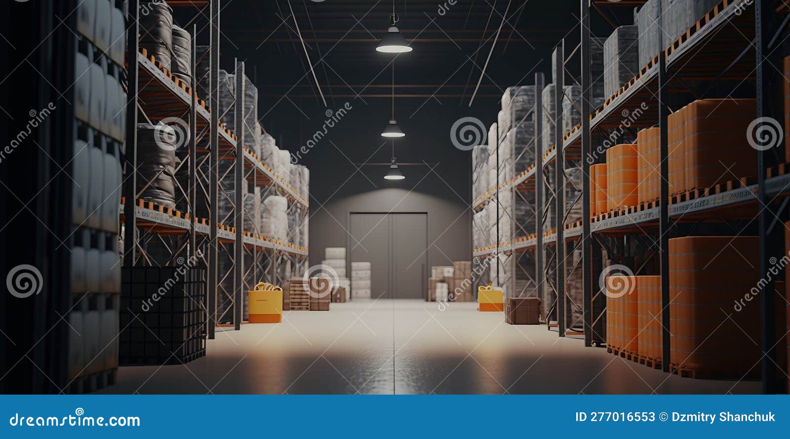 Warehouse Shelving Boxes Warehouse Generative AI Stock Image - Image of ...