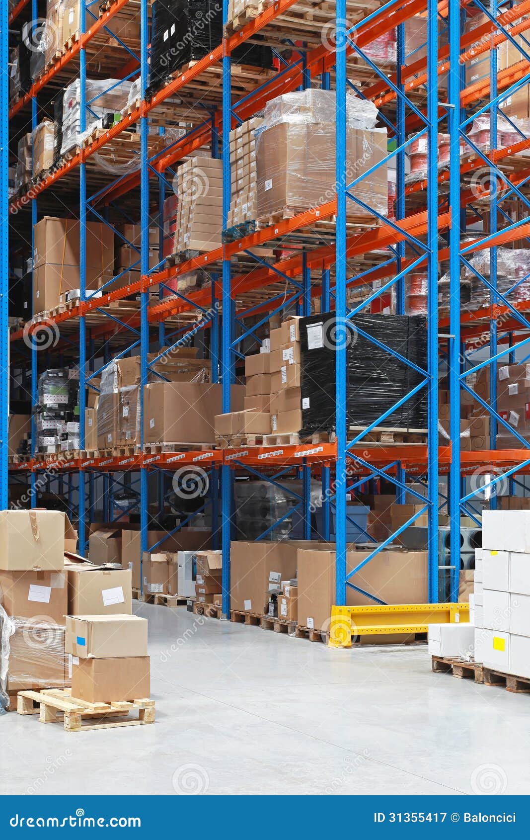 Warehouse shelving stock image. Image of pallets, transportation - 31355417