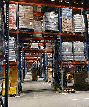Warehouse shelving editorial image. Image of industry - 279201505