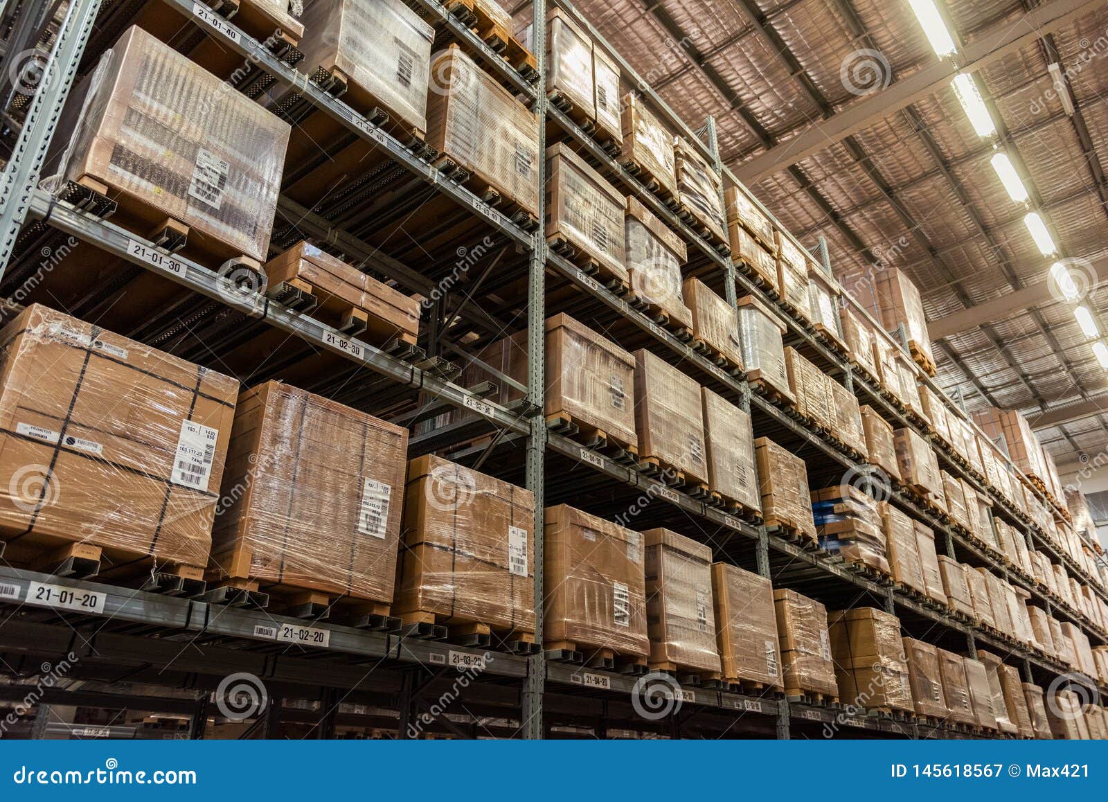 Warehouse Shelving and Storage Corridor Editorial Photography - Image ...