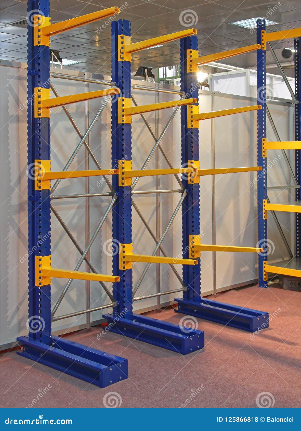 Warehouse Shelving stock photo. Image of empty, high - 125866818