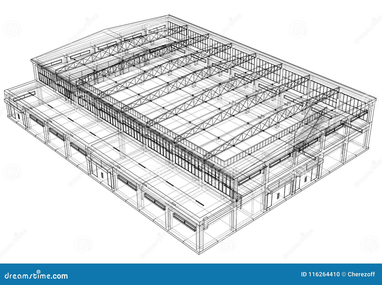 Warehouse sketch. Vector stock vector. Illustration of frame - 116264410