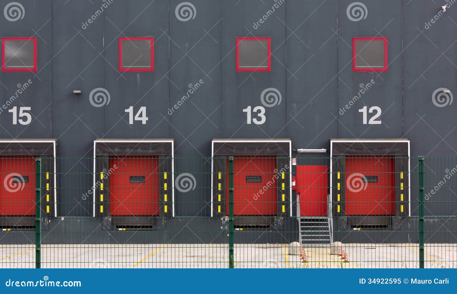Warehouse with Slots for Trucks Stock Image - Image of wall, platform ...