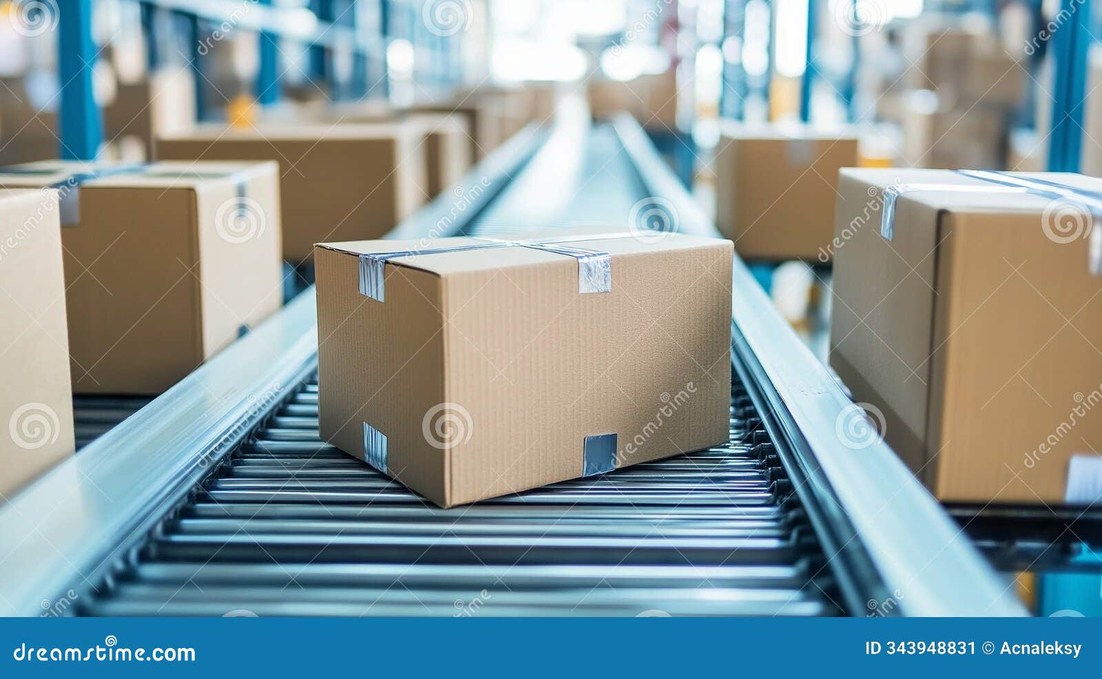 Warehouse Sorting Packages Onto Conveyor Belts, Fast and Efficient ...
