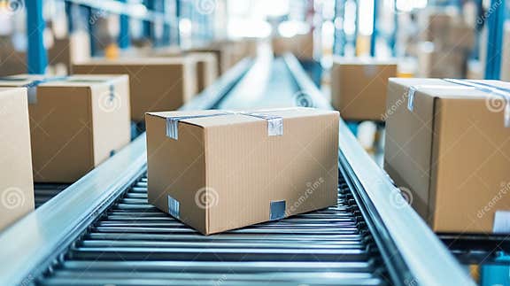 Warehouse Sorting Packages Onto Conveyor Belts, Fast and Efficient ...