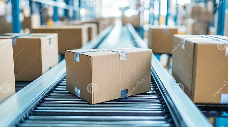 Warehouse Sorting Packages Onto Conveyor Belts, Fast and Efficient ...