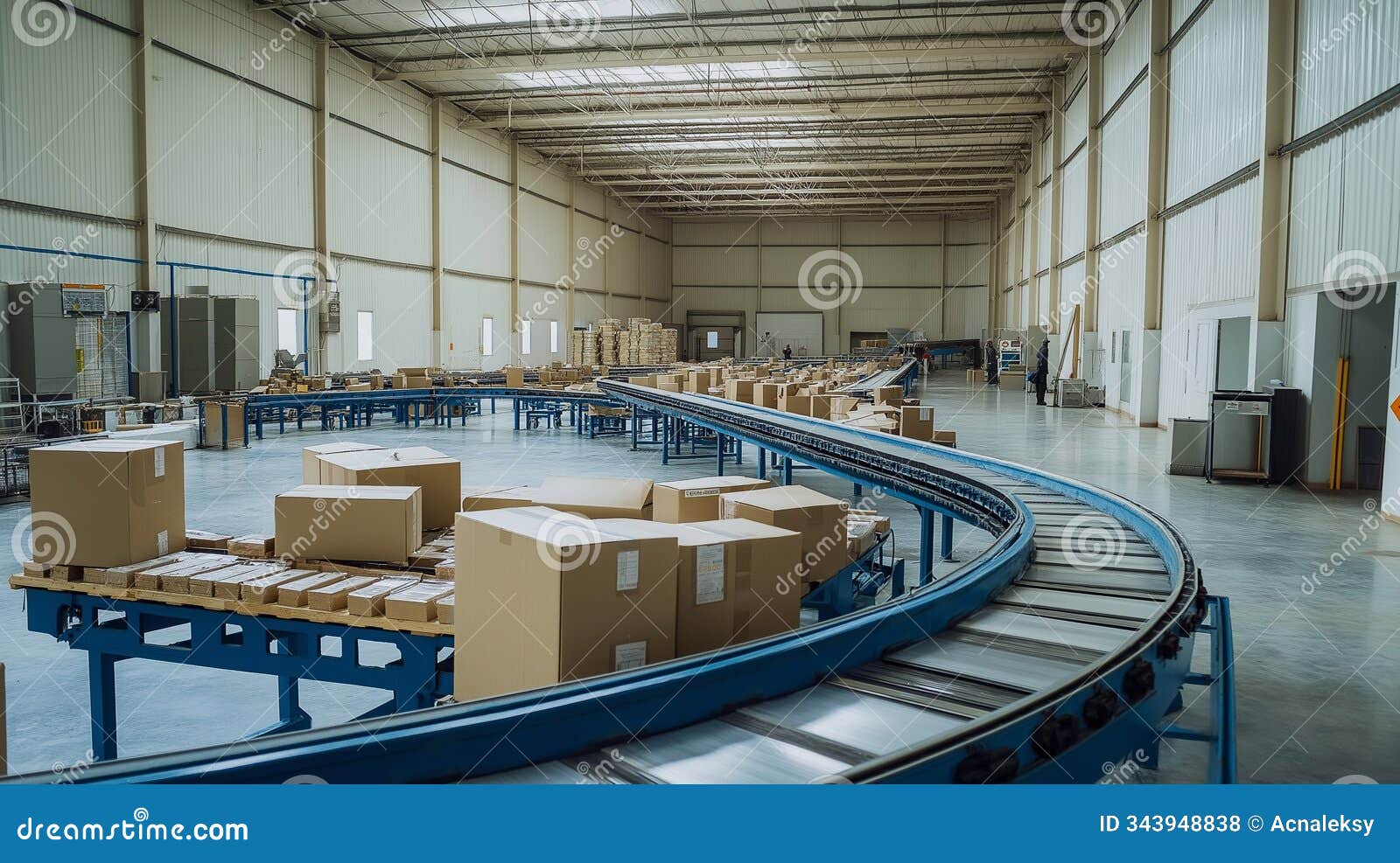 Warehouse Sorting Packages Onto Conveyor Belts, Fast and Efficient ...