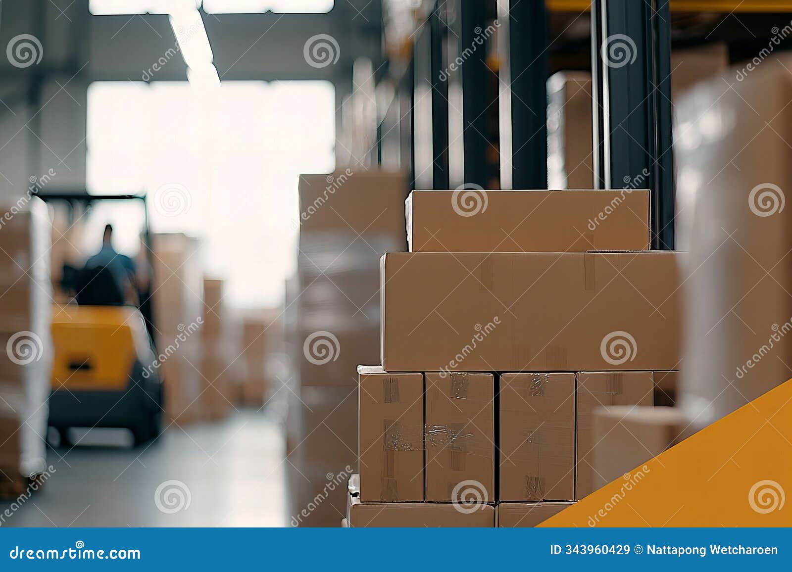 Warehouse Stacked With Large White, Bulging Sacks And Sunlight ...