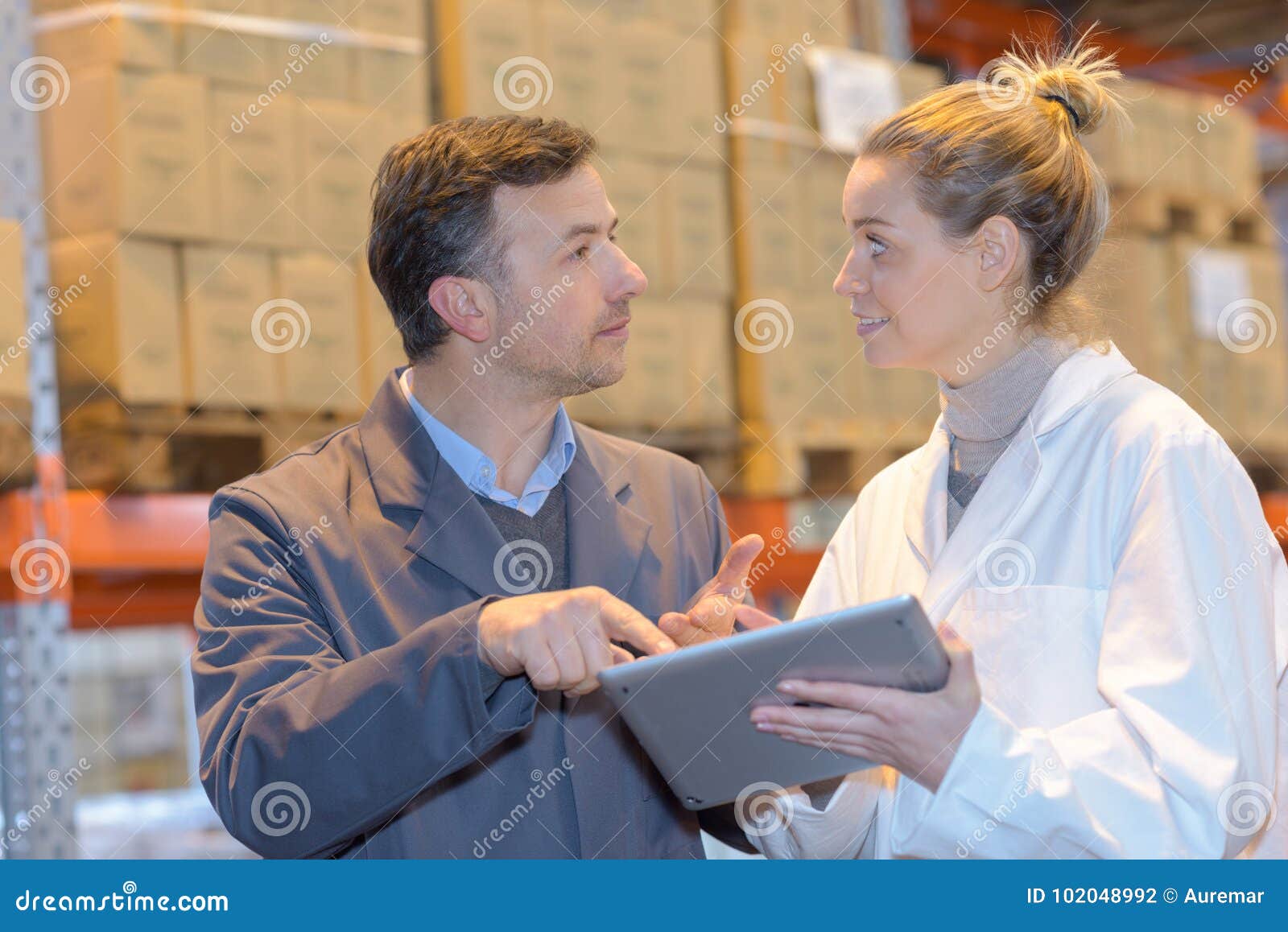 Warehouse Staffs Having Argument Stock Photo - Image of confident ...