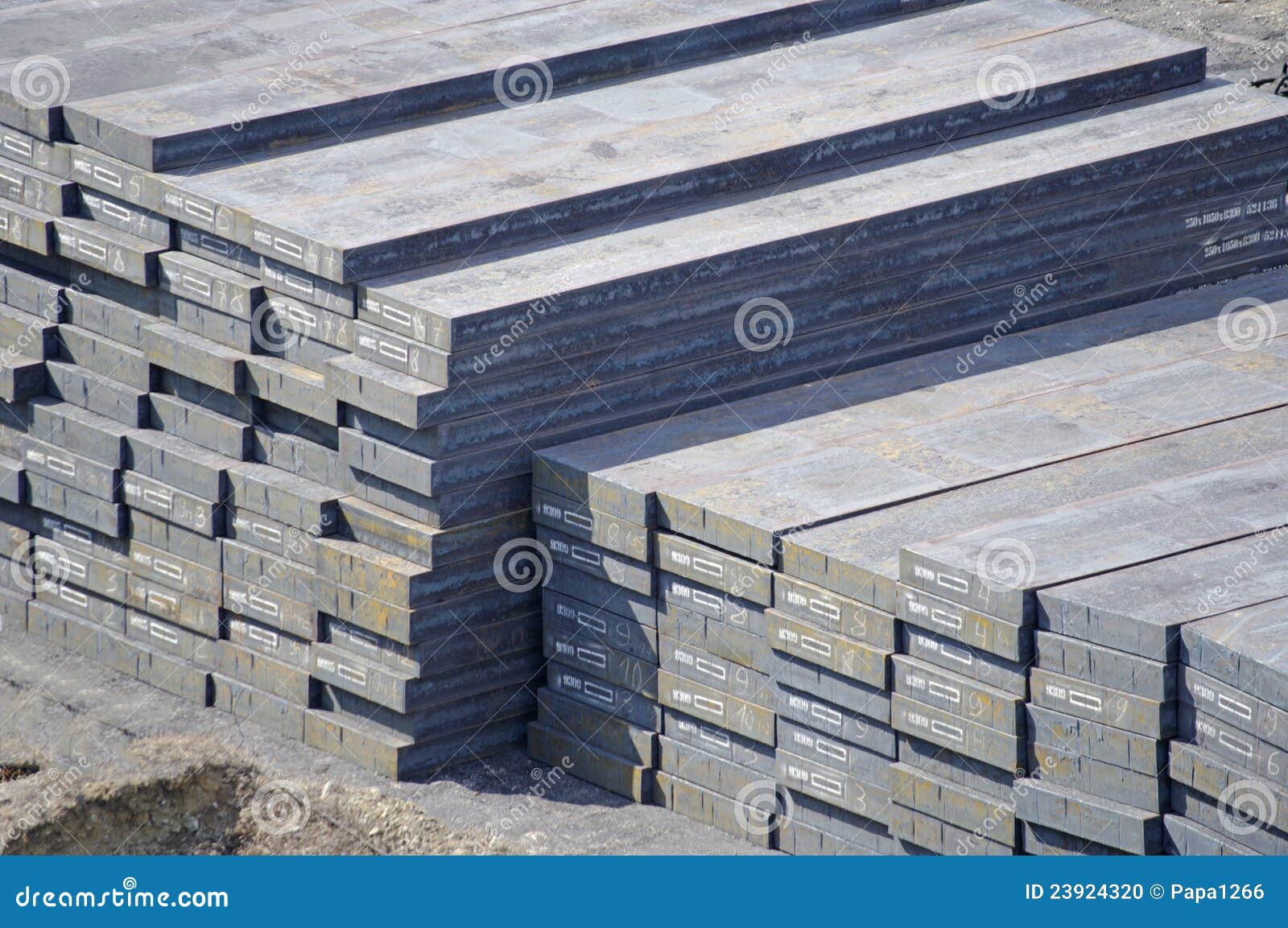 Warehouse Steel Ingots in the Port Stock Photo - Image of rafting, rods ...