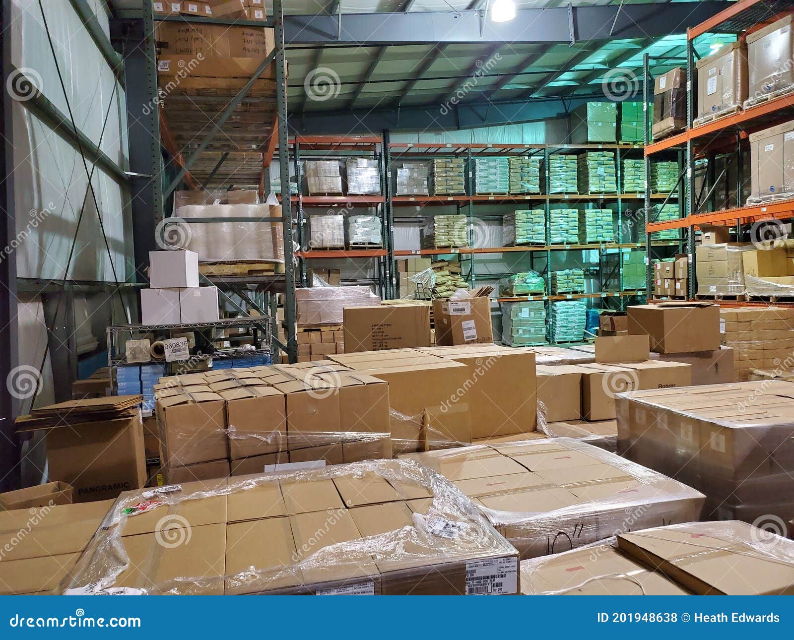 Warehouse in stock stock photo. Image of industry, warehouse - 201948638