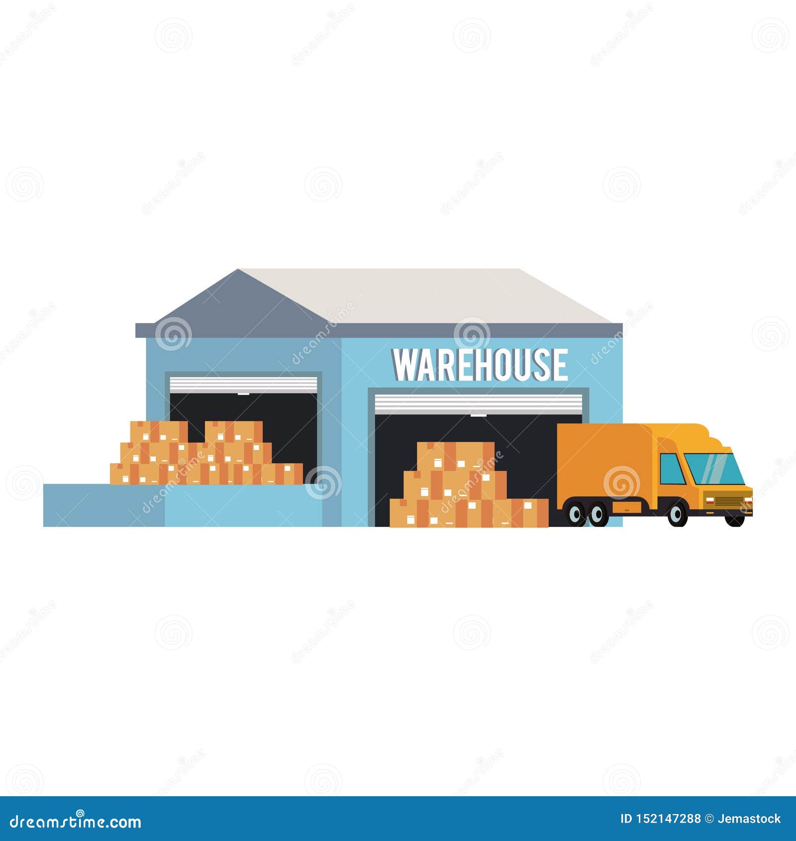 Warehouse Storage Building with Merchandise Stock Vector - Illustration ...