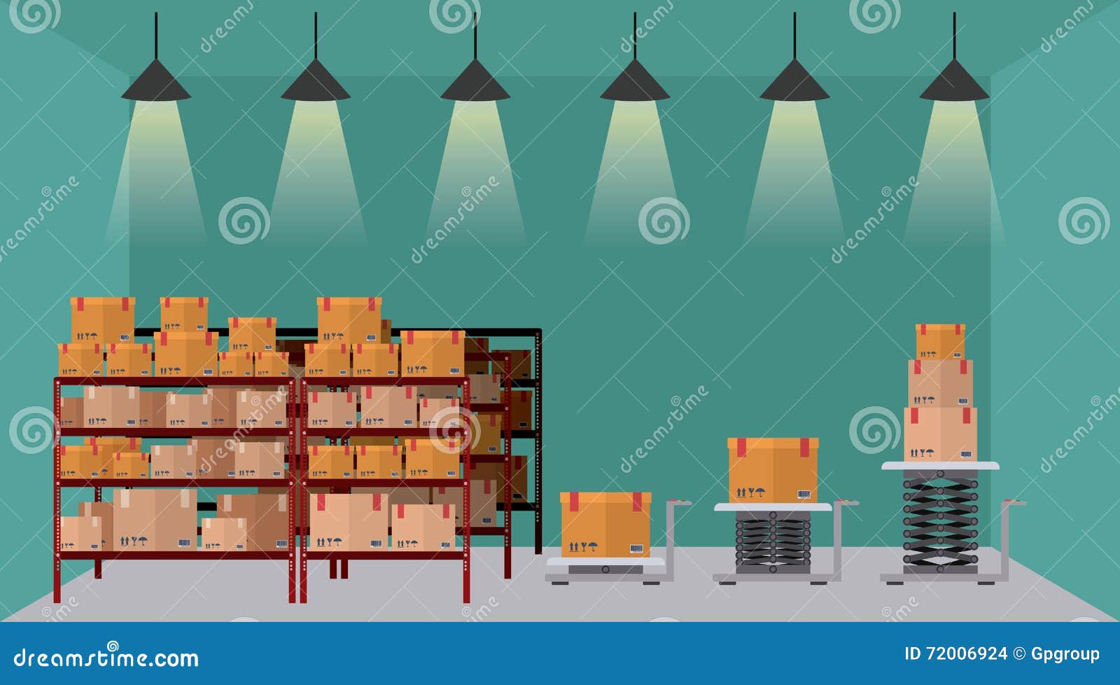 Warehouse storage design stock vector. Illustration of business - 72006924