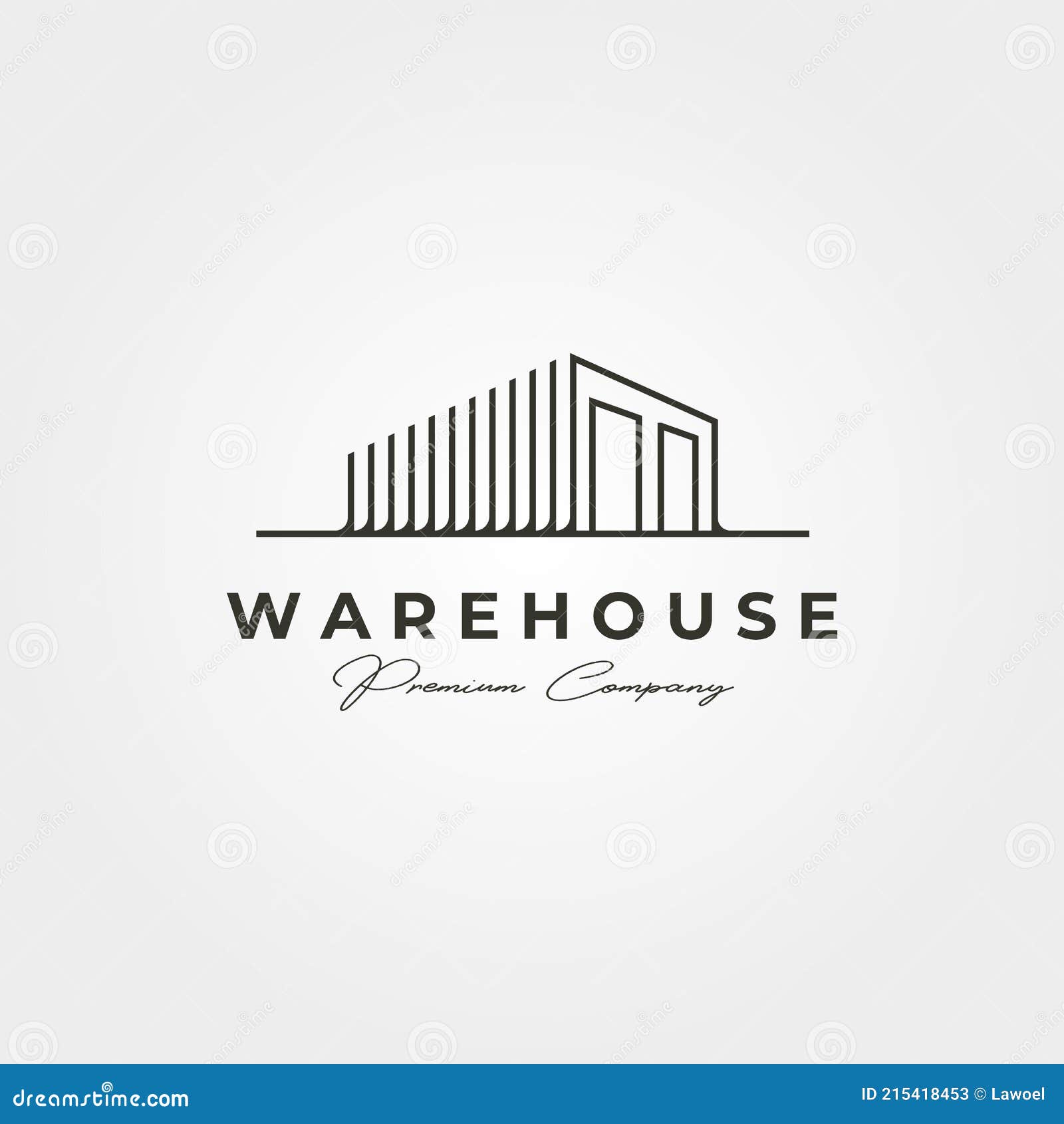 Warehouse Storage Line Art Logo Vector Illustration Design, Line Art ...