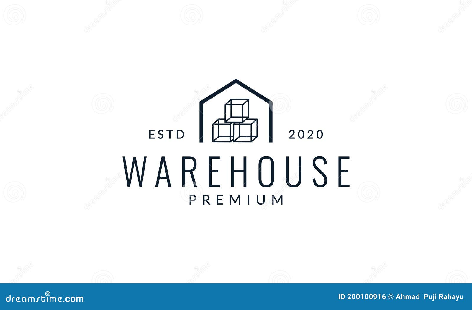 Warehouse or Storage Line Outline Simple Logo Vector Icon Illustration ...