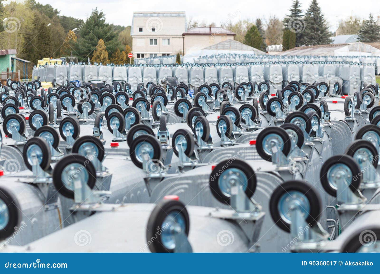 Warehouse Storage New Garbage Containers Stock Image - Image of stack ...