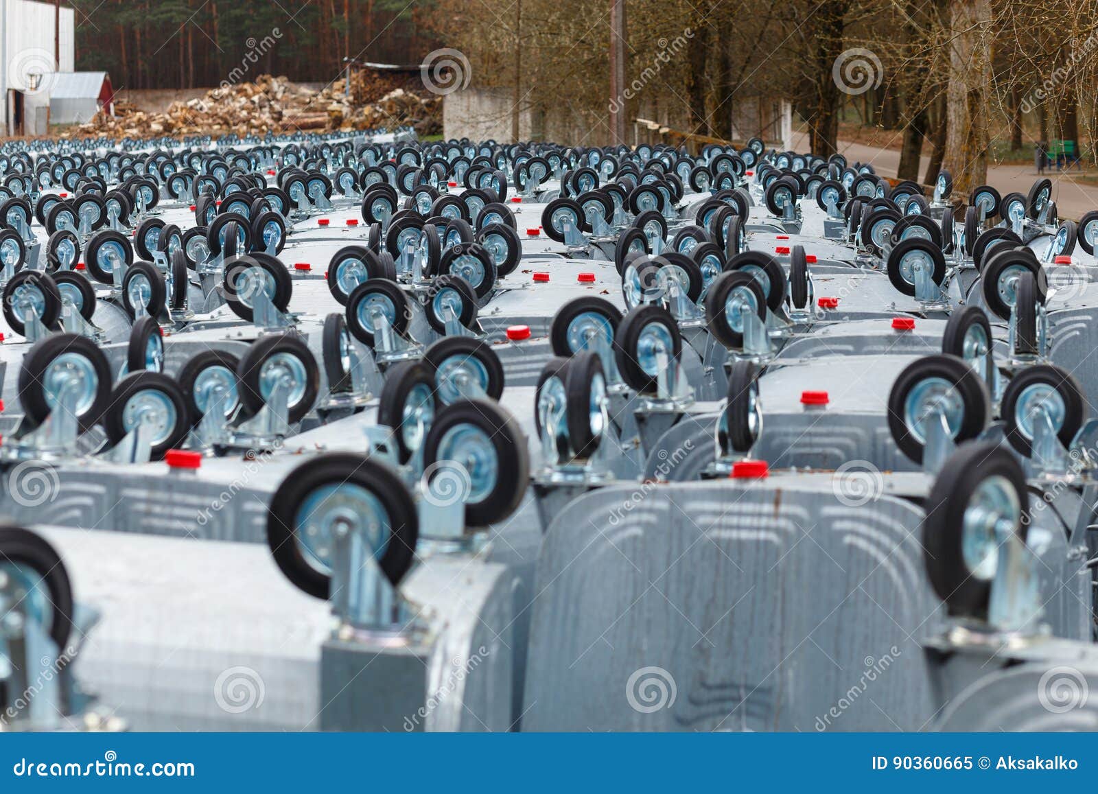 Warehouse Storage New Garbage Containers Stock Image - Image of ...