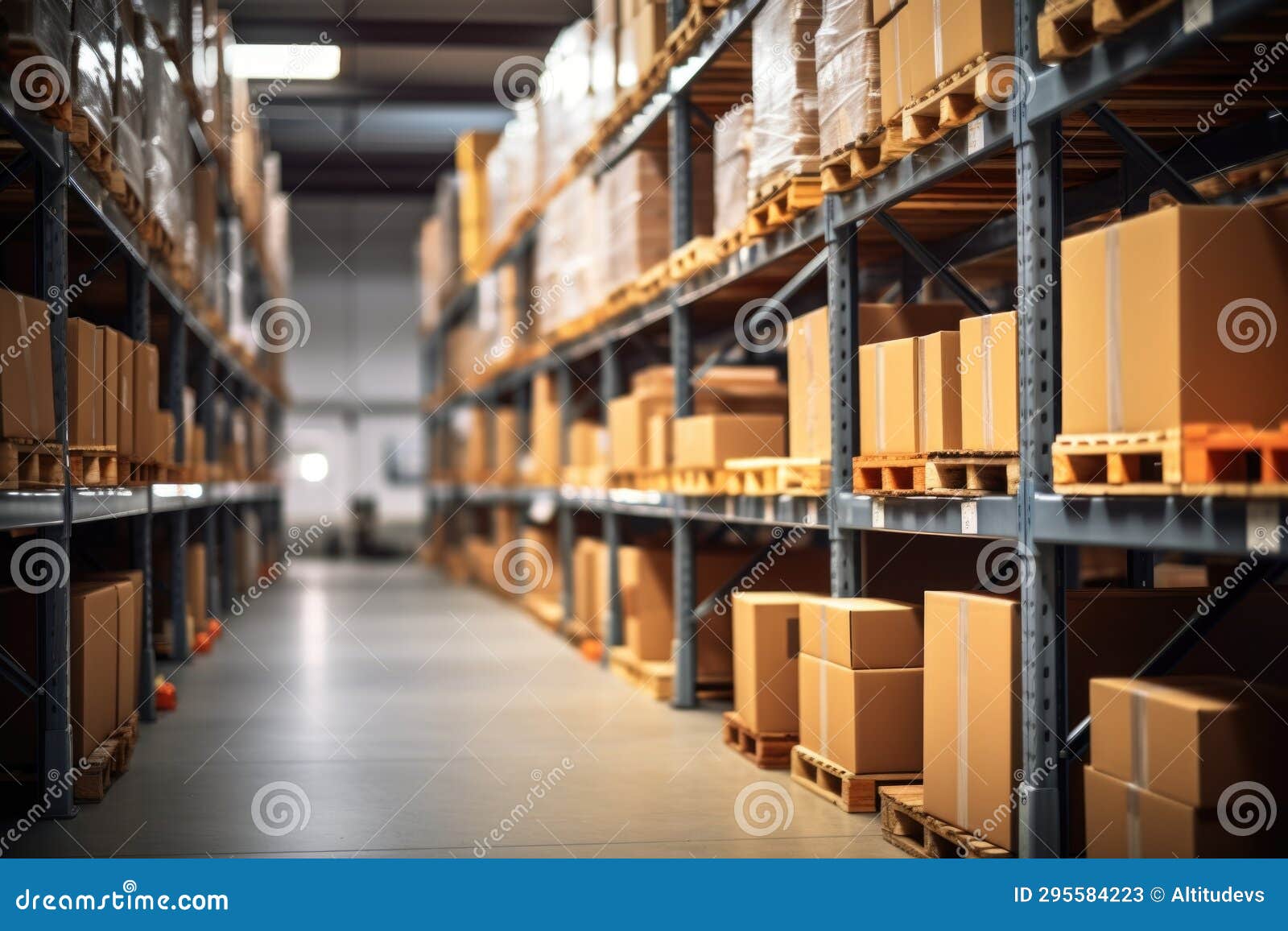 Warehouse Storage Shelves Filled with Shipping Boxes Stock Illustration ...
