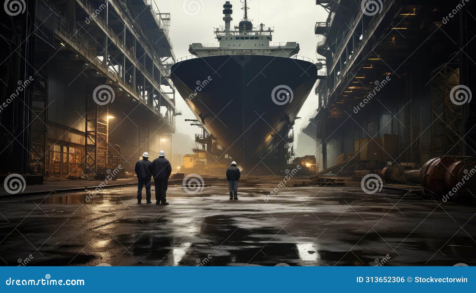 Warehouse Storage Shipyard Ship Stock Illustration - Illustration of ...