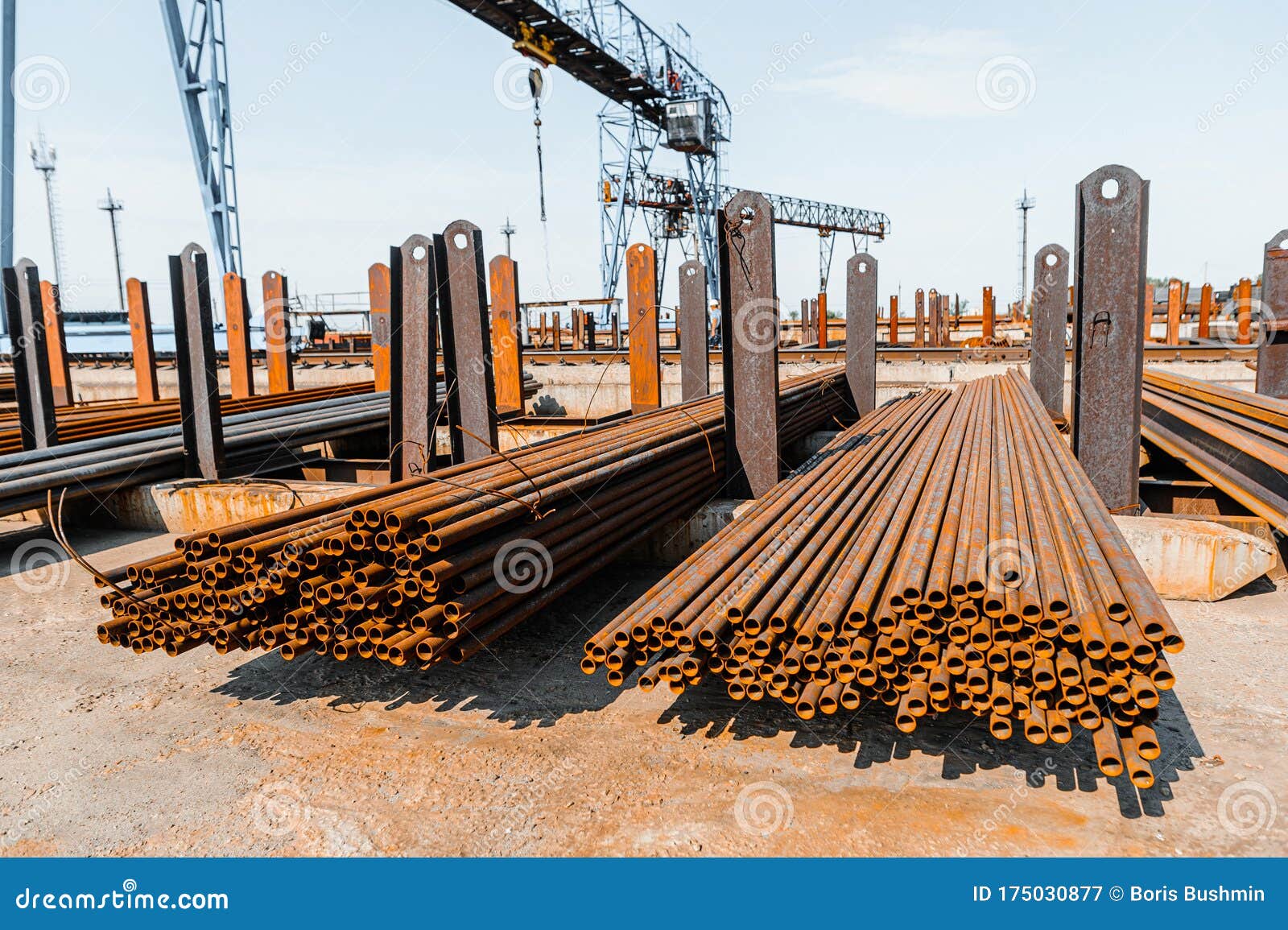 Warehouse for Storage of Steel Pipes of Different Grades Stock Image ...
