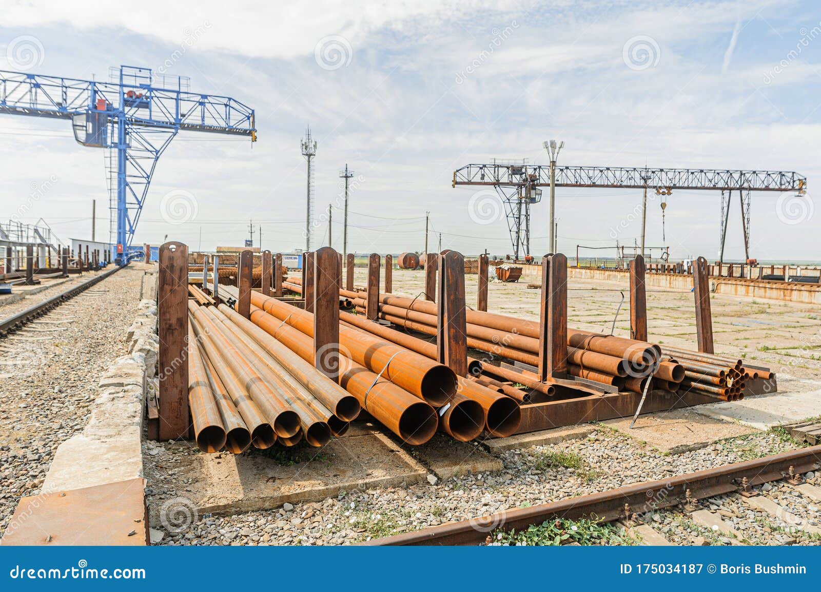 Warehouse for Storage of Steel Pipes of Different Grades Stock Image ...